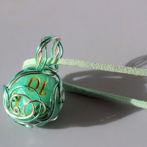 Wire-wrapped Minty Green D12 Dice Necklace - Etsy