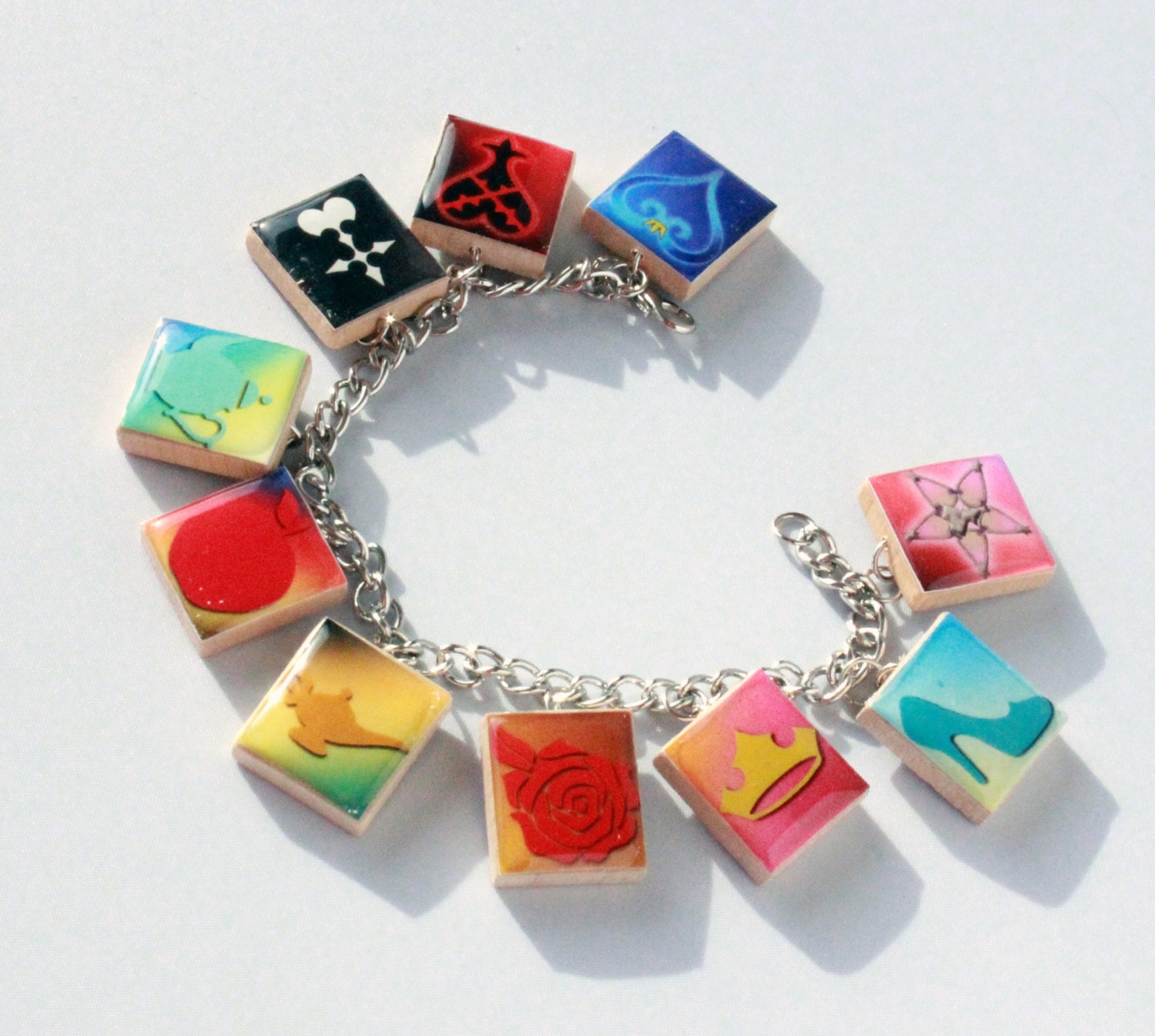 Kingdom Hearts Inspired Scrabble Tile Charm Bracelet - Princesses of ...