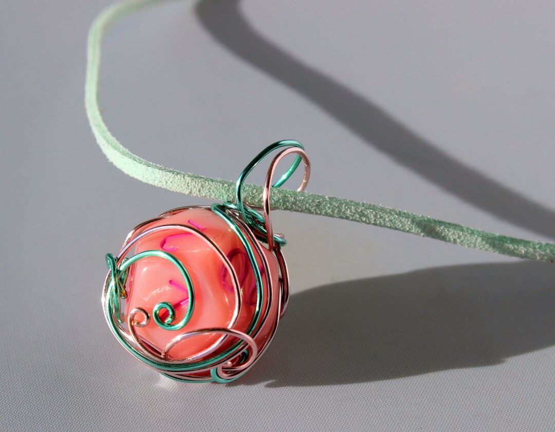 Wire-wrapped Bubble Gum Pink D12 Dice Necklace - Etsy