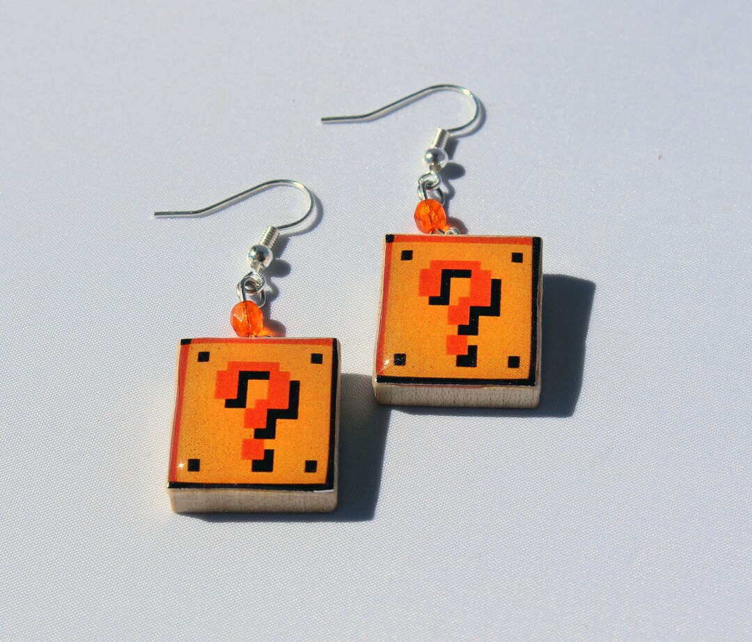 Question Block Scrabble Tile Dangle Earrings - Etsy