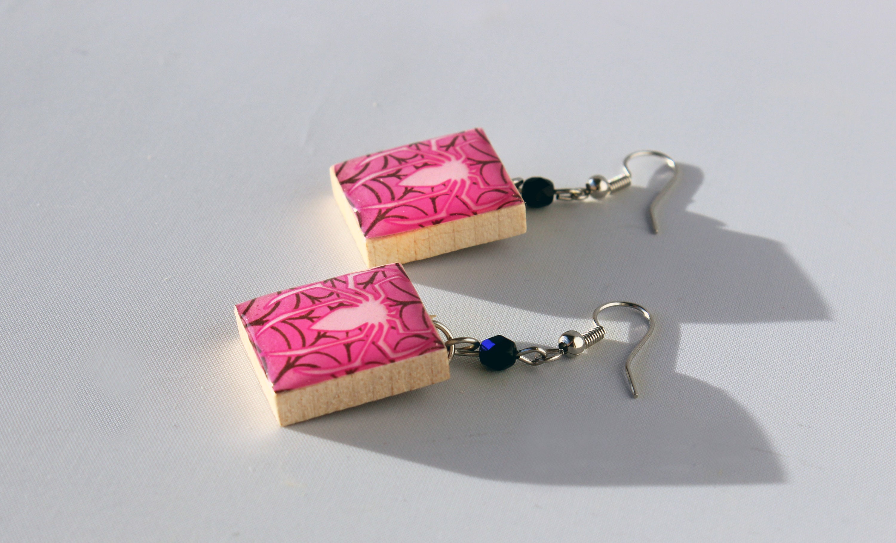 Spider-gwen Inspired Scrabble Tile Dangle Earrings Comic | Etsy