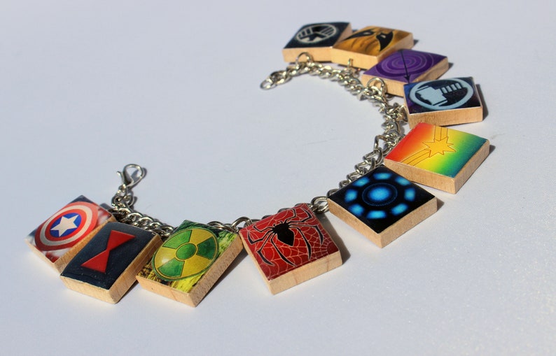 Avengers Inspired Scrabble Tile Charm Bracelet Marvel | Etsy