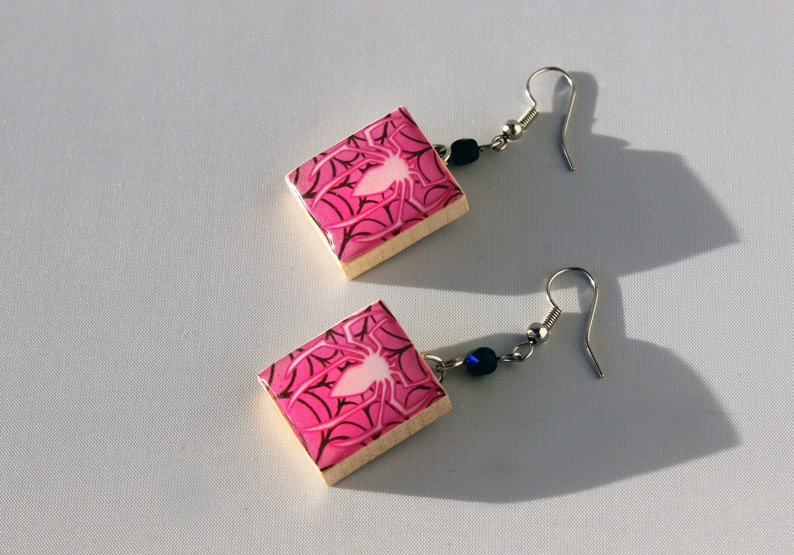 Spider-gwen Inspired Scrabble Tile Dangle Earrings Comic | Etsy