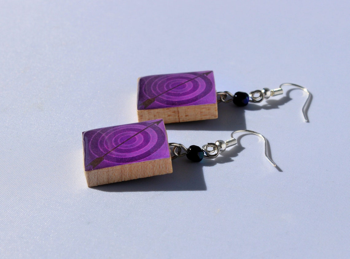 Hawkeye Inspired Scrabble Tile Dangle Earrings - Marvel Inspired - Etsy