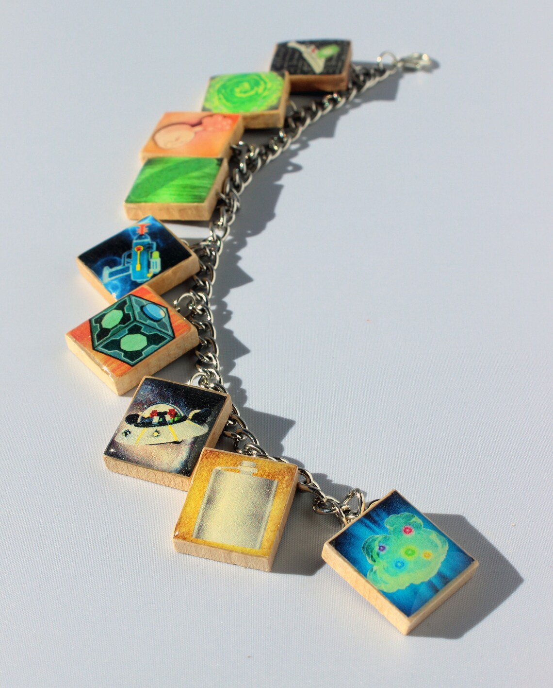 Rick & Morty Inspired Scrabble Tile Charm Bracelet - Etsy