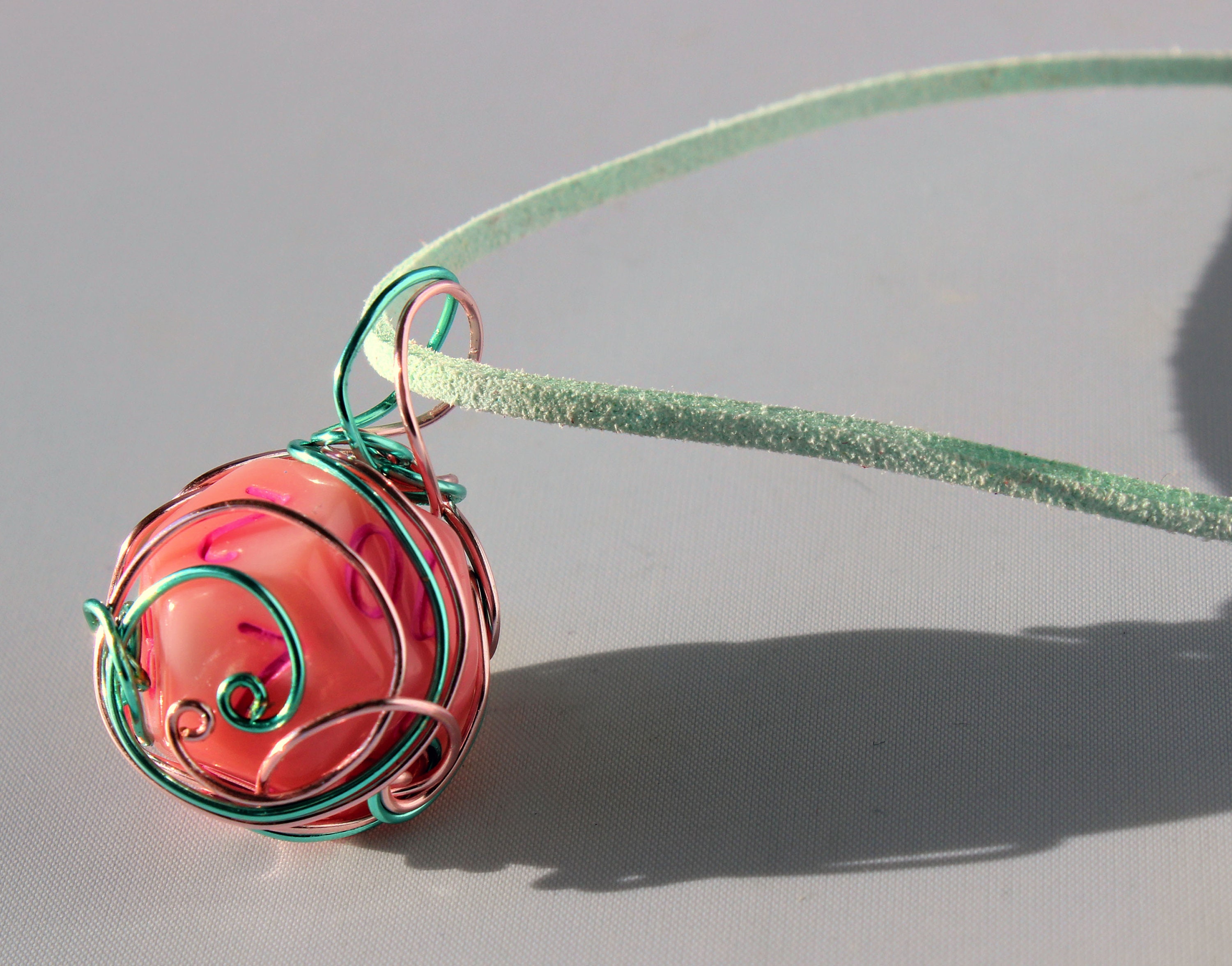 Wire-wrapped Bubble Gum Pink D12 Dice Necklace - Etsy