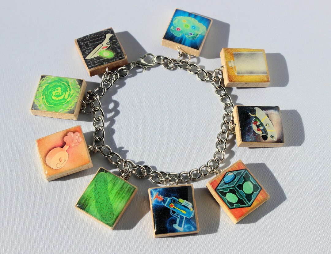 Rick & Morty Inspired Scrabble Tile Charm Bracelet - Etsy