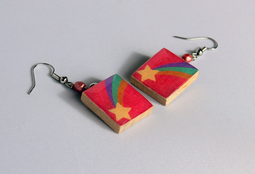 Mabel Pines Scrabble Tile Dangle Earrings - Gravity Falls Inspired - Etsy