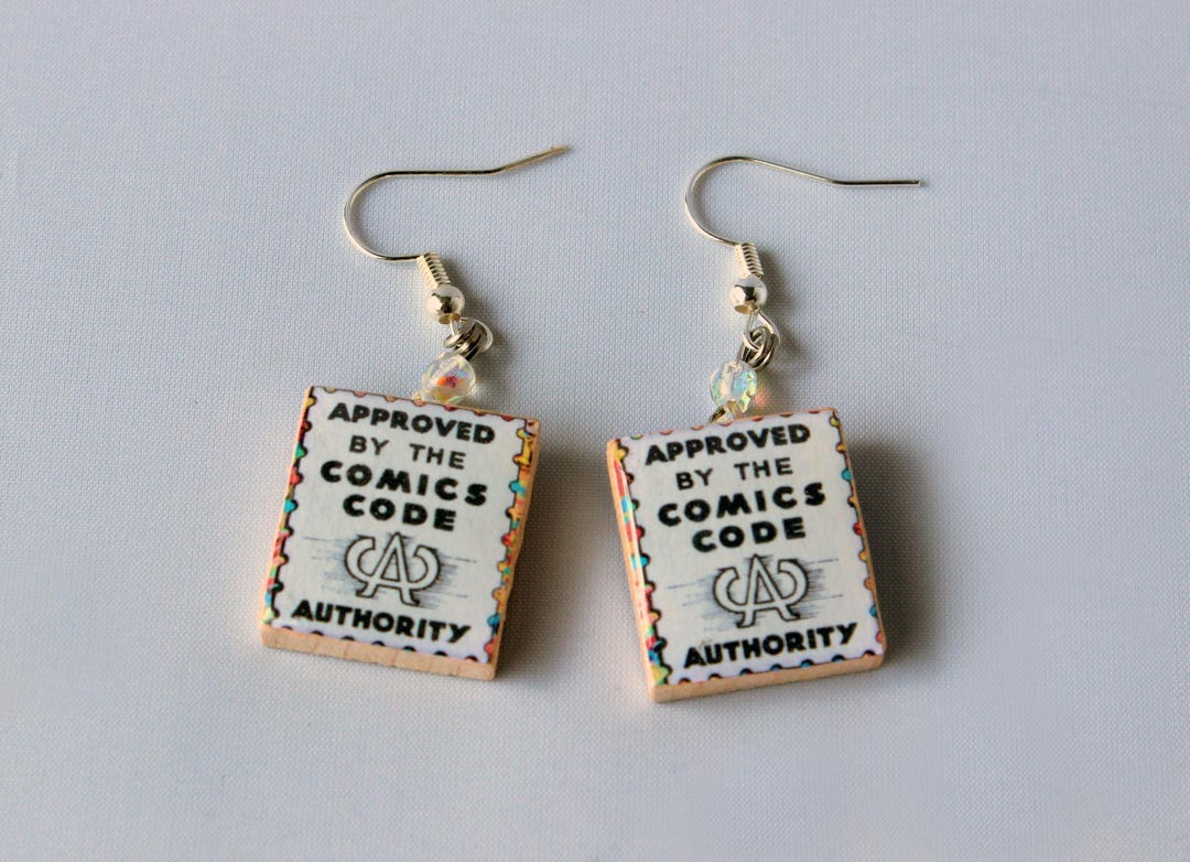 Comic Code Authority Scrabble Tile Dangle Earrings - Etsy