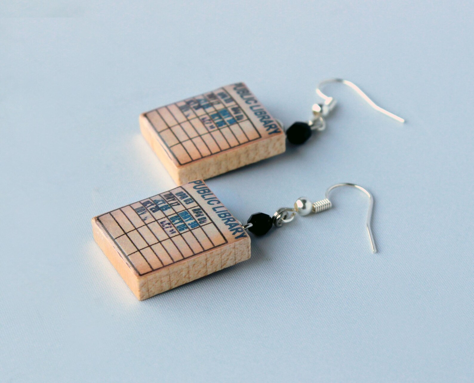 Library Card Scrabble Tile Dangle Earrings - Etsy