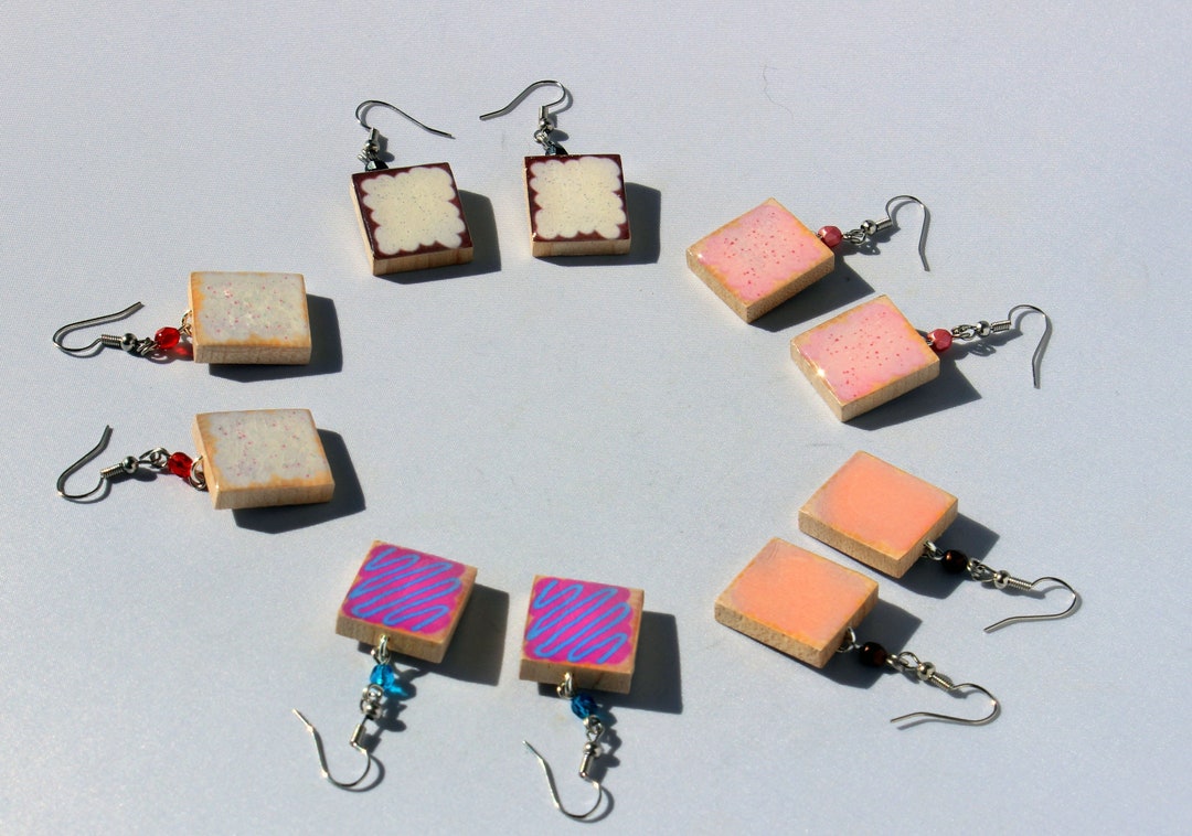 Pop-tart Scrabble Tile Dangle Earrings - Choose Your Finish - Etsy