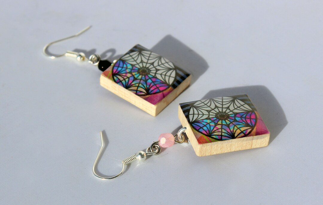 Wednesday's Window Inspired Scrabble Tile Dangle Earrings - Etsy