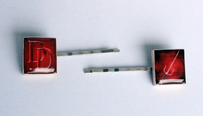 Daredevil & Elektra Inspired Scrabble Tile Bobby Pins Marvel | Etsy