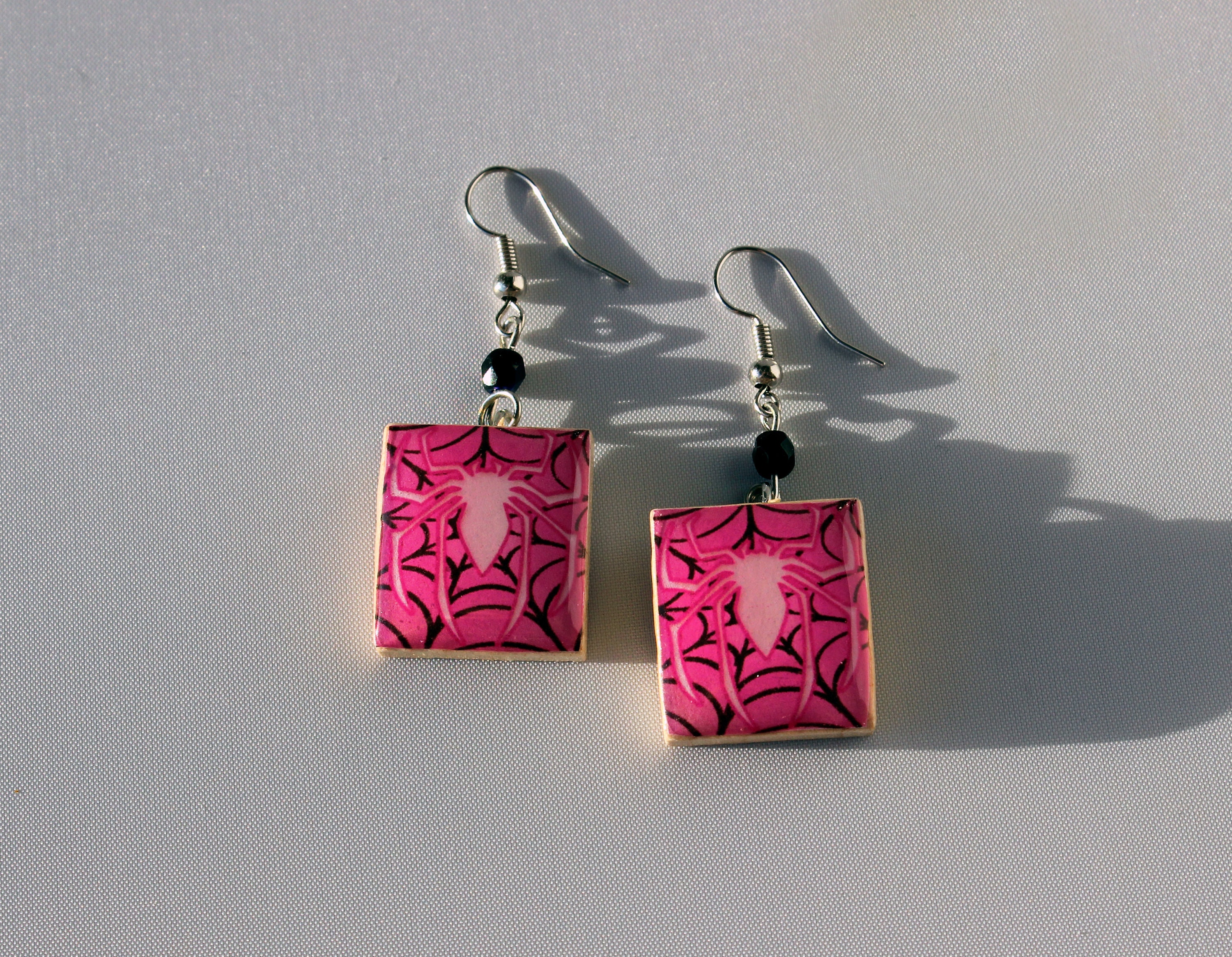 Spider-gwen Inspired Scrabble Tile Dangle Earrings Comic | Etsy