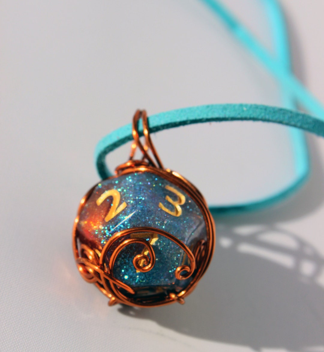 Wire-wrapped Bright Nebula D12 Dice Necklace - Etsy