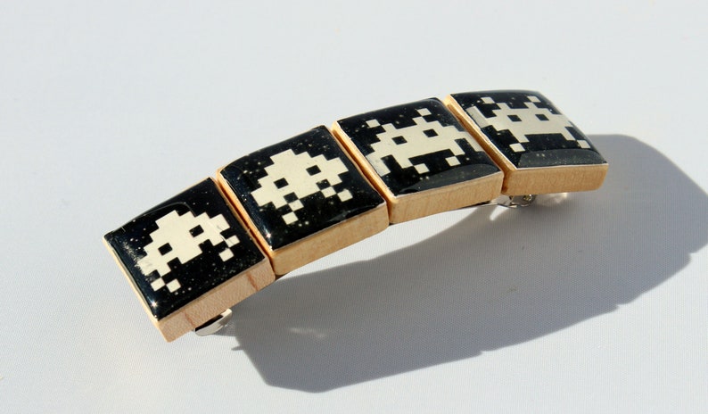 Space Invaders Inspired Hair Barrette - Video Game Inspired - 70mm - Etsy