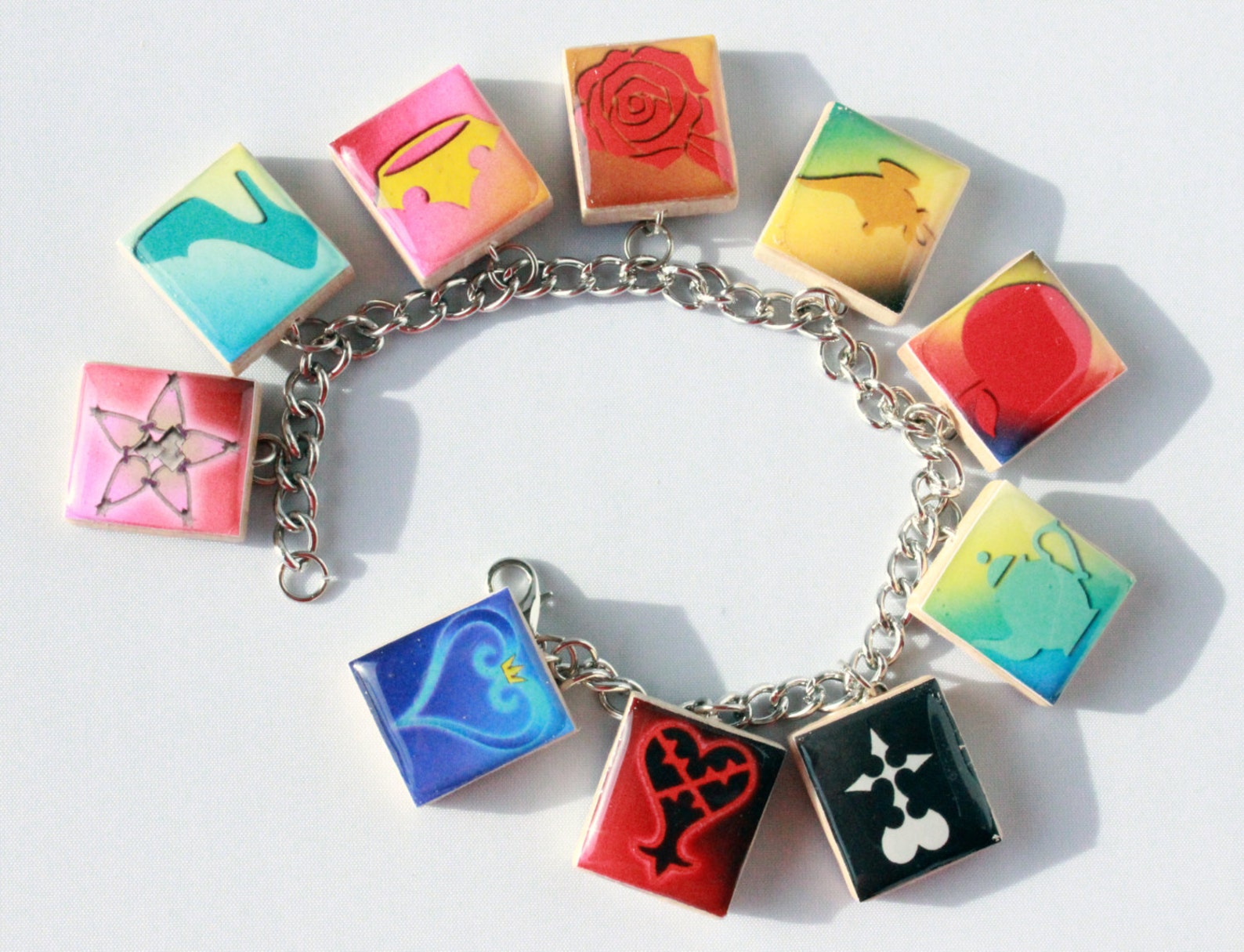 Kingdom Hearts Inspired Scrabble Tile Charm Bracelet - Princesses of ...