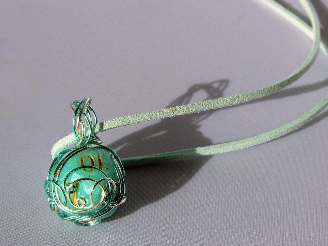 Wire-wrapped Minty Green D12 Dice Necklace - Etsy