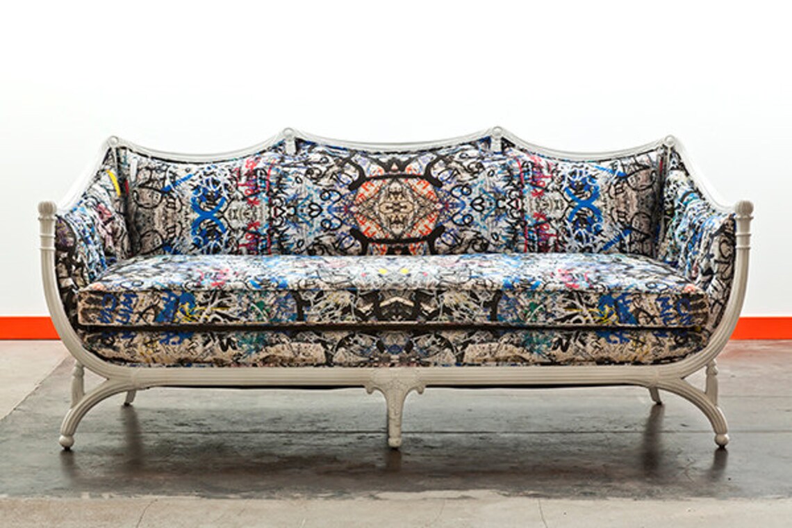Graffiti Sofa Designed by A&A Textiles. One-of-a-kind Fabric ...