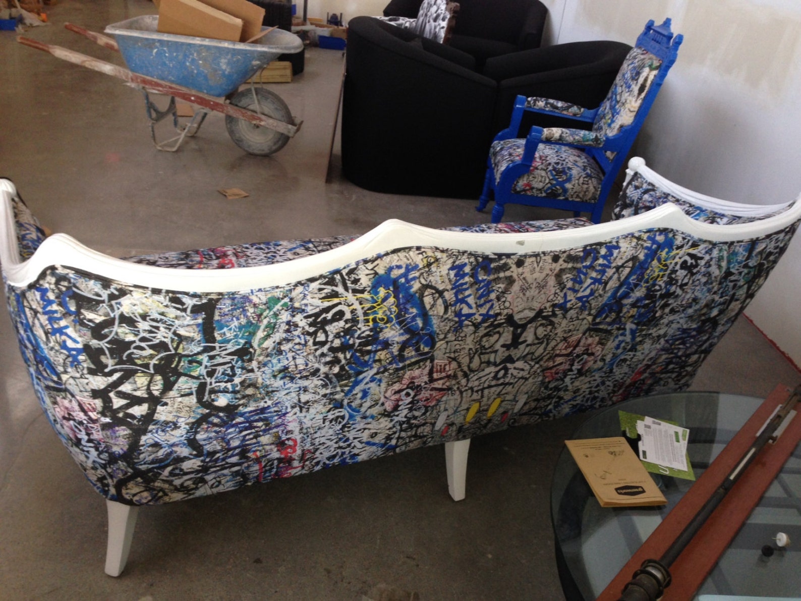 Graffiti Sofa Designed by A&A Textiles. One-of-a-kind Fabric ...