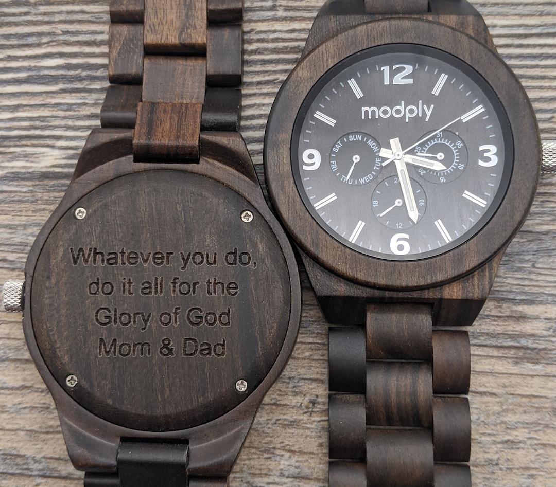 Mom and Dad Watch, Personalized Watch, Wooden Watch for Men Custom ...