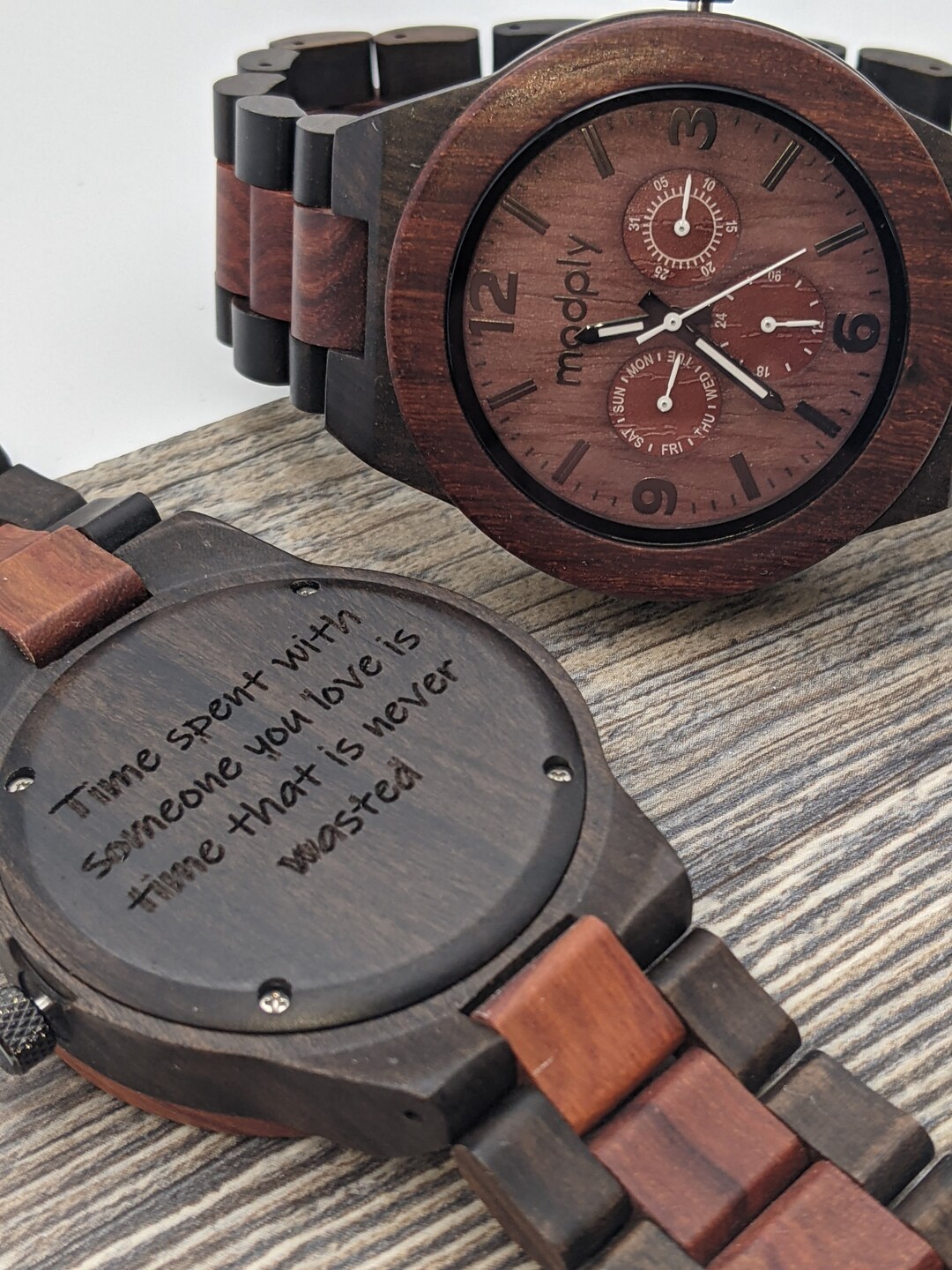 Engraved Wooden Watch for Men - Personalized Gift for Him - Engraved ...