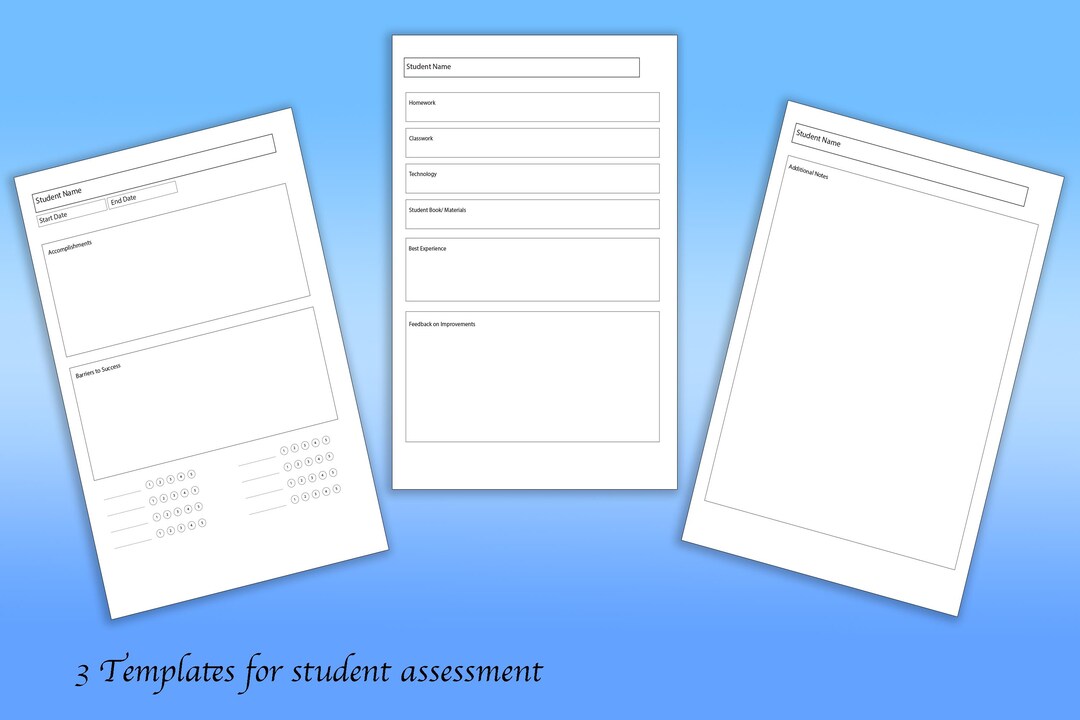 Student Assessment Template for Remarkable Pro and Remarkable 2 - Etsy