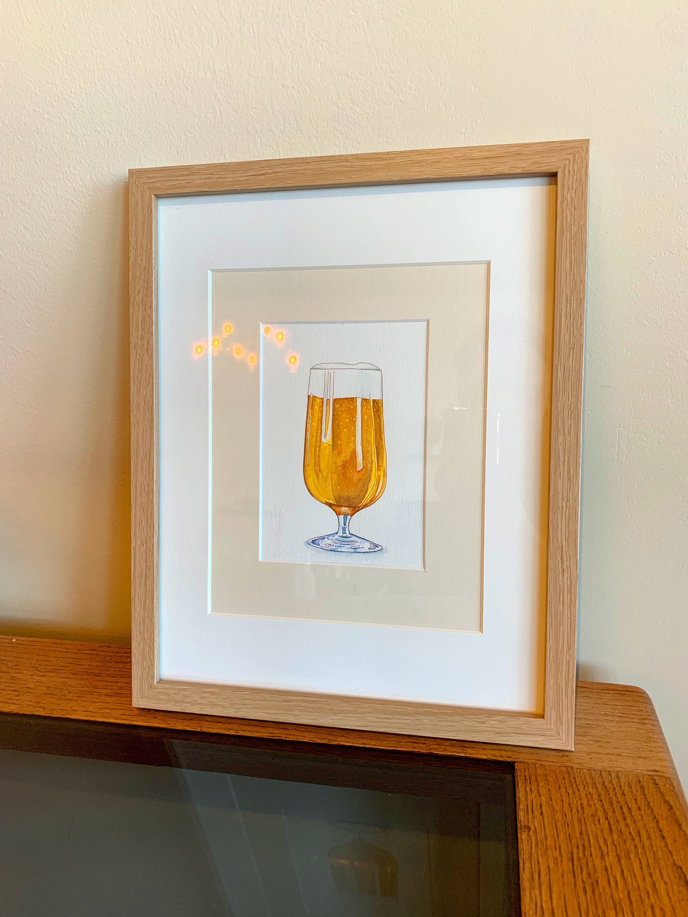 Golden Beer Watercolor Print | Bar Cart Artwork | Beer Mug Art| Beer ...