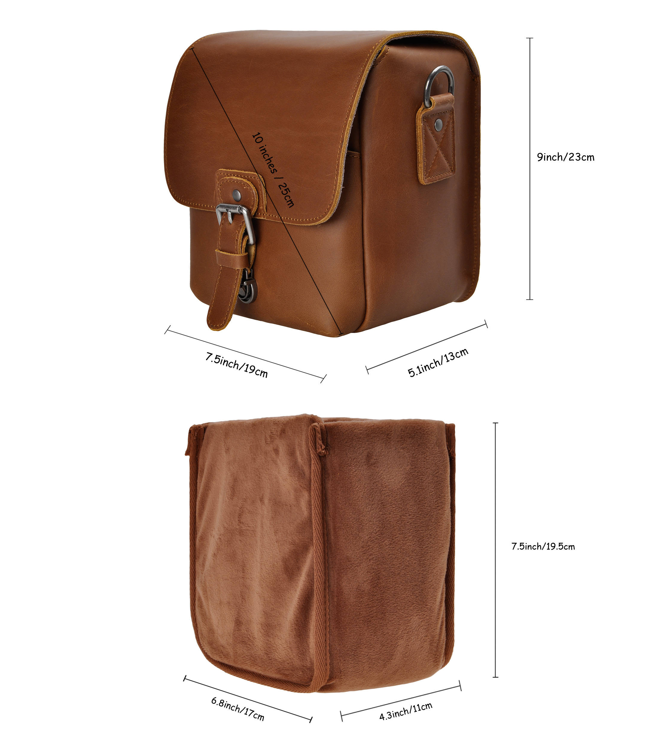 Brown Mini Leather Camera Bag/ DSLR SLR Bag Removable | Etsy