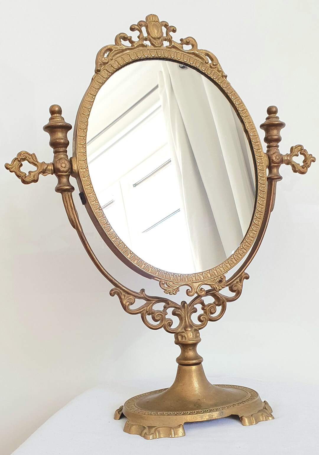 Brass Mirror Mirror Rotating Mirror Standing Mirror Table Mirror Vanity ...