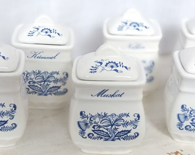 Antique Wooden Kitchen Spice Rack Cabinet, French Porcelain Spice ...