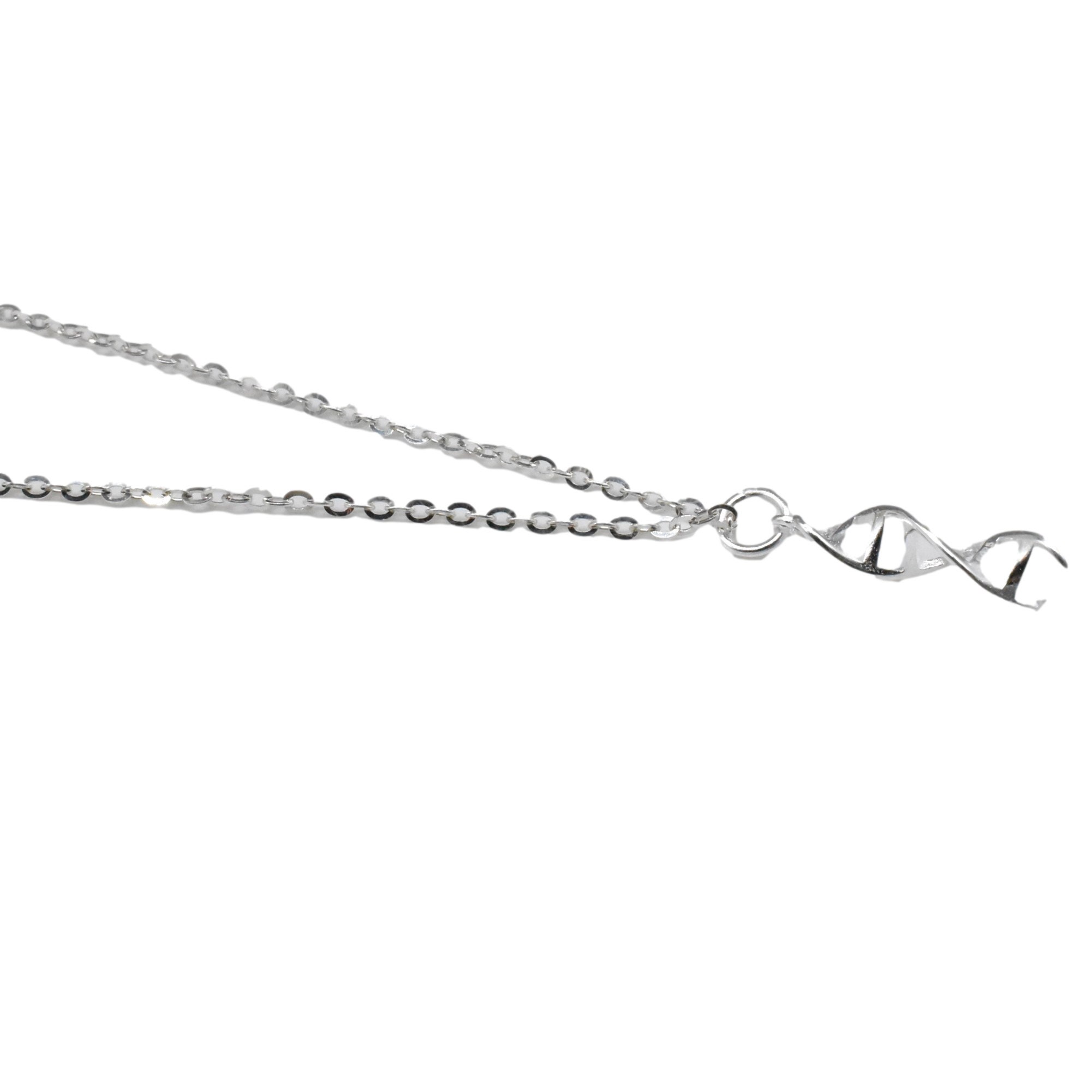 Sterling Silver DNA Necklace, 925 Silver DNA Necklace, Double Helix ...