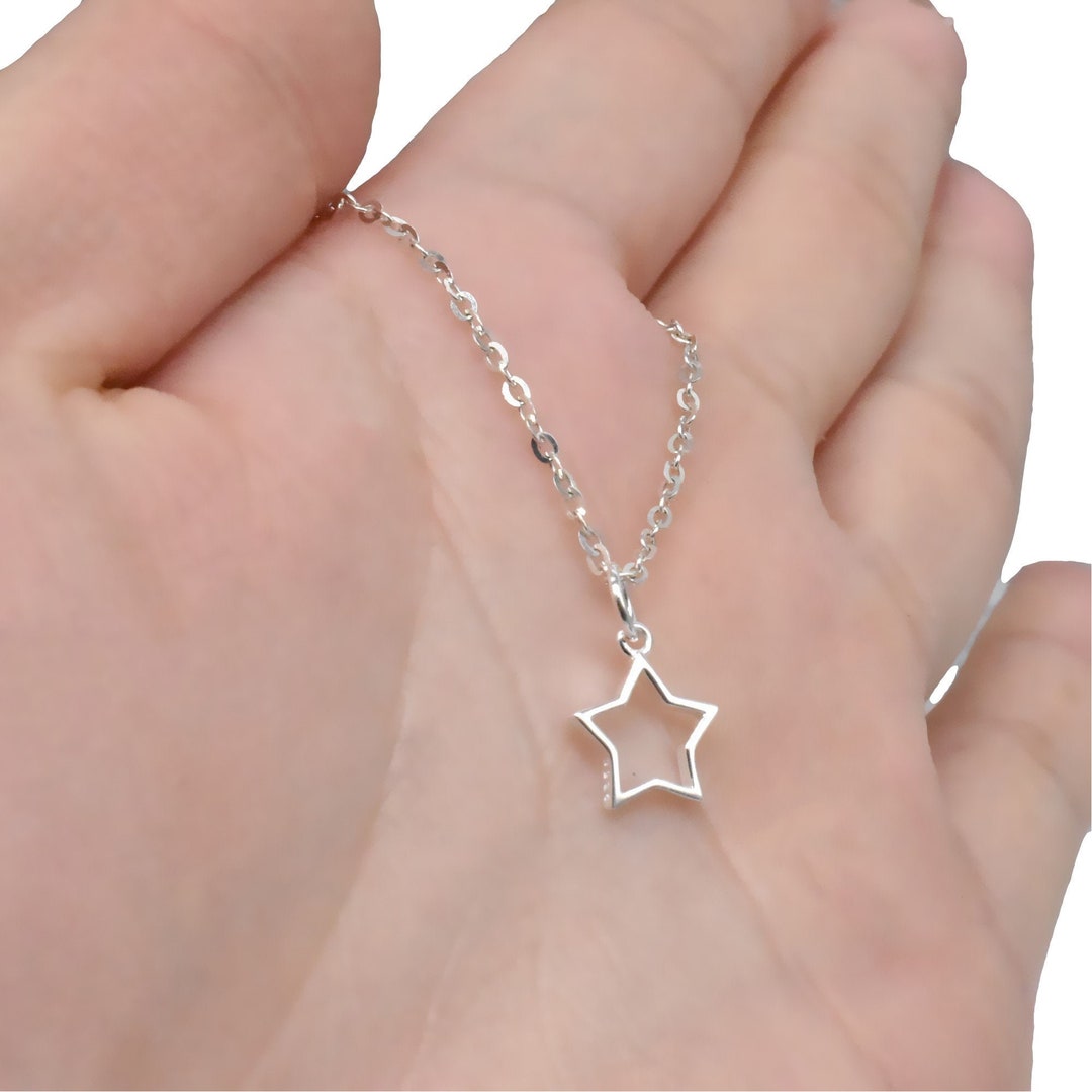 Sterling Silver Star Necklace, 925 Silver Star Necklace, Star Necklace ...