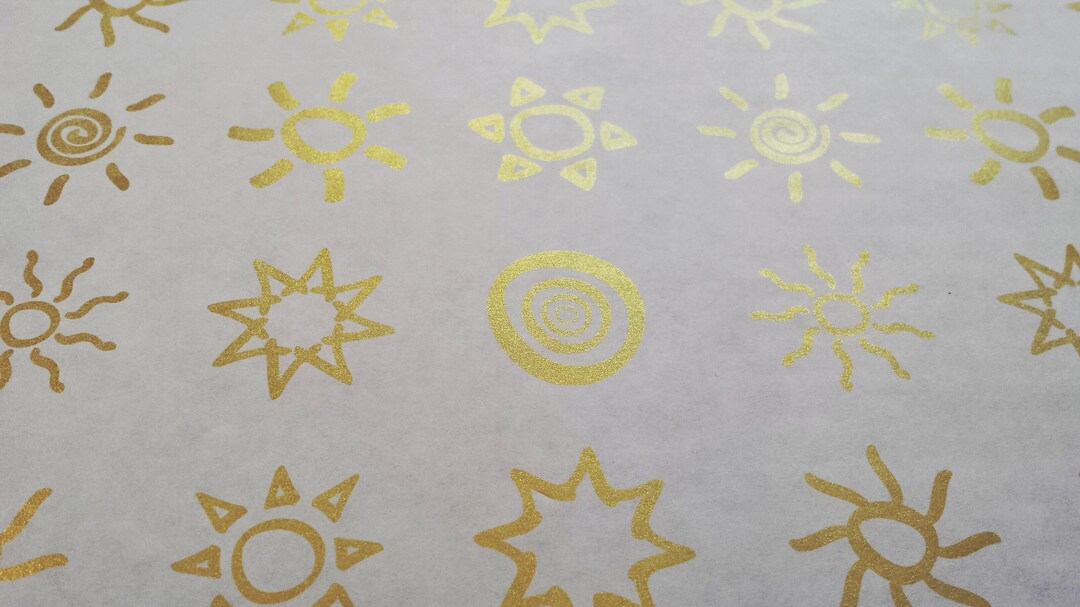 Golden Sun - Wrapping Paper/gold Embossed/sheet Style/cute/pretty ...