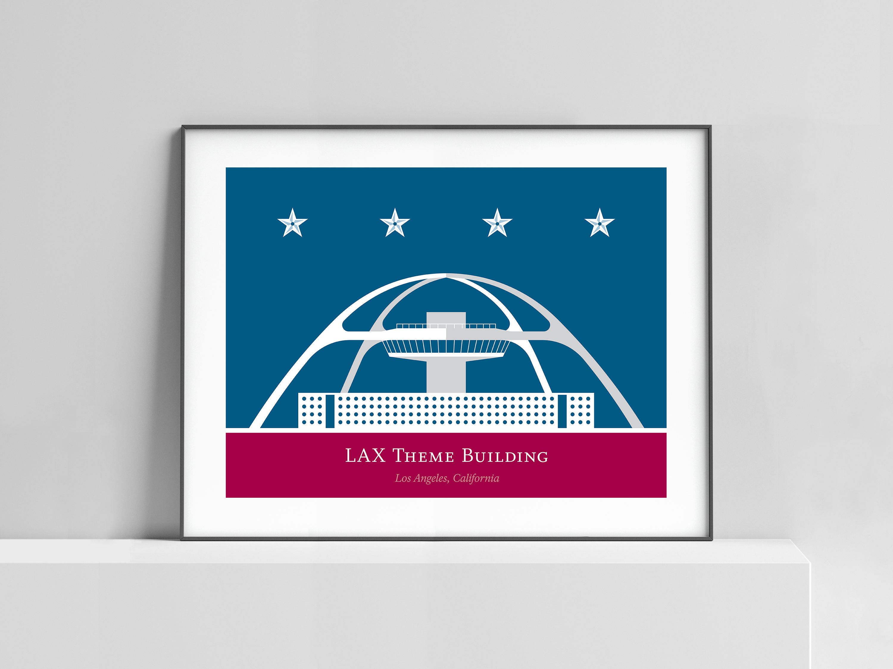 Los Angeles LAX Airport Modern Art Poster Print for the Interior. Los ...