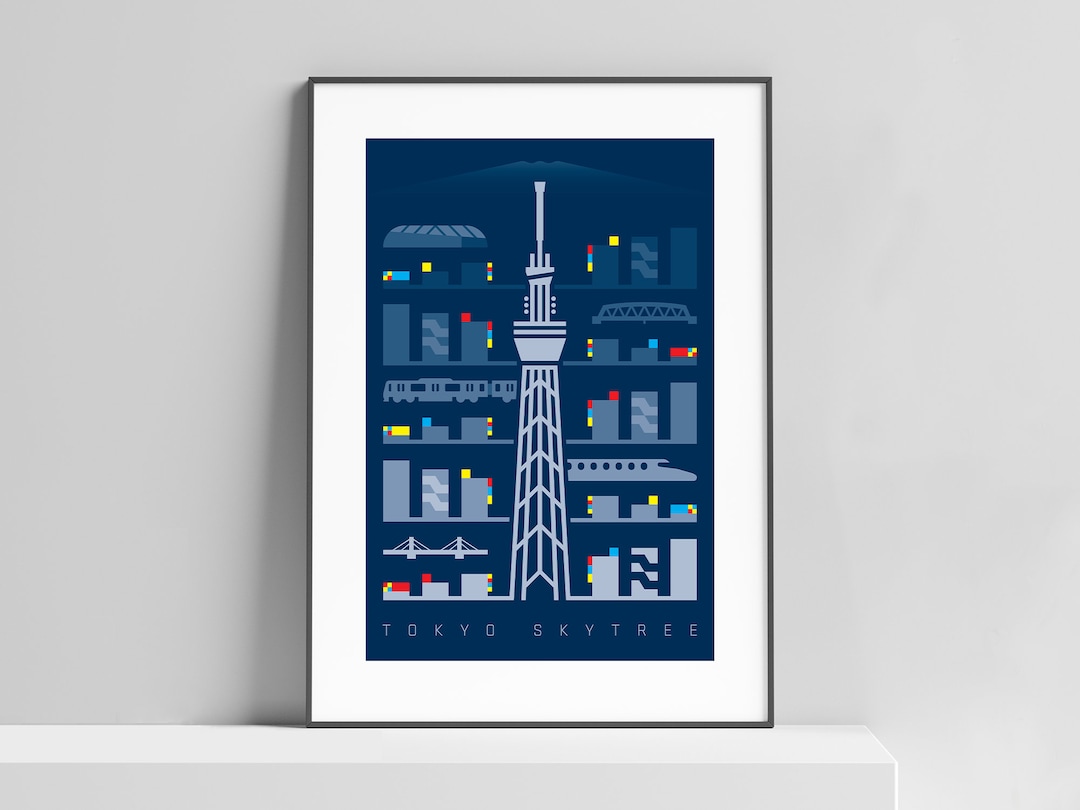 Tokyo Skytree Poster Art Print for the Home, Office, Kids Room; Japan ...