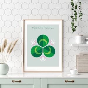 White Clover Modern Art Print for the Home, Office, Baby Room. Nature ...