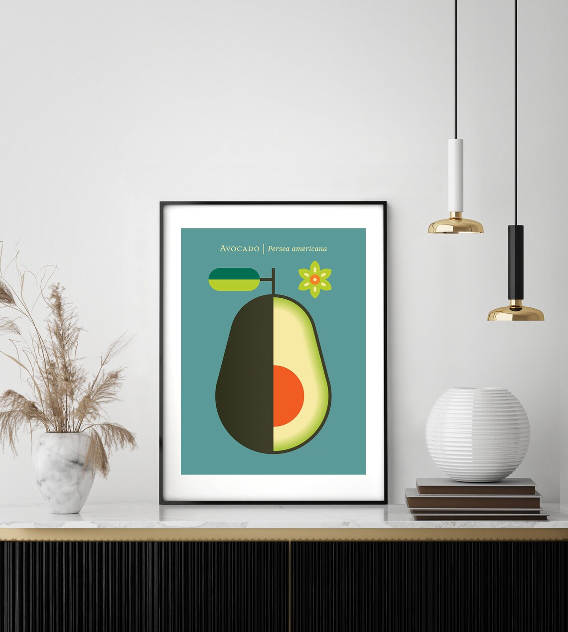Modern Avocado Art Print for Home, Office, Kitchen. Vegetable Print ...
