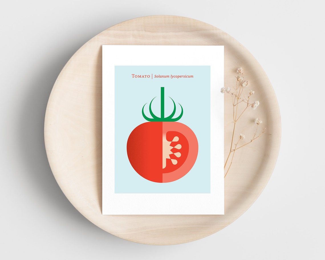 Modern Tomato Print for the Home. Kitchen Art, Vegetable Poster, Tomato ...