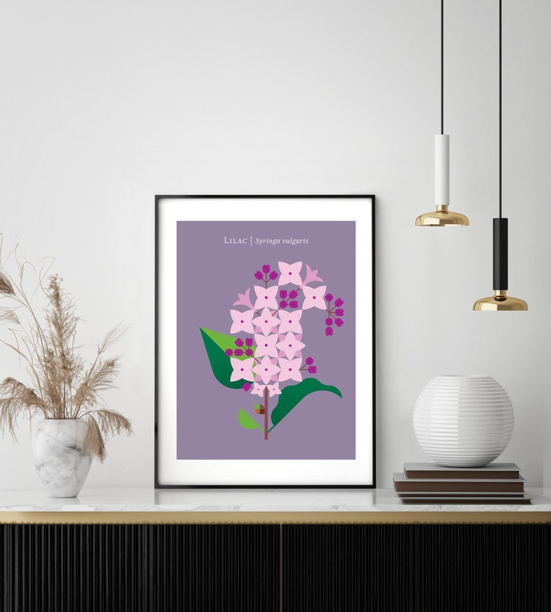 Lilac Modern Art Print for the Home, Kitchen or Kids Room. Lilac Print ...