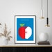 Modern Apple Print for the Kitchen, Office, Kids Room. Minimalist Apple ...