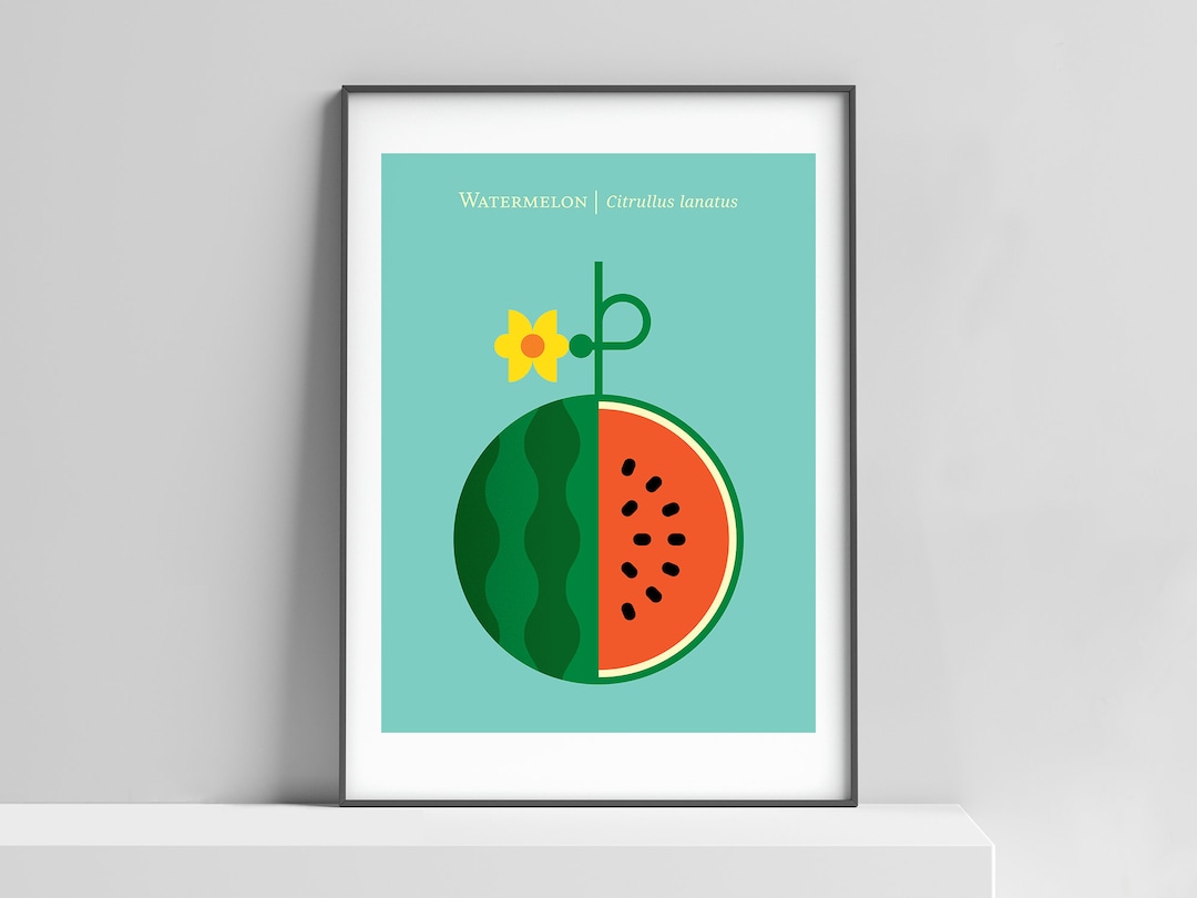 Modern Watermelon Art Print for the Home,office, Kids Room. Botanical ...
