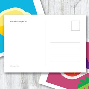 Vibrant Fruit Postcard Set: Modern Art Prints for Mailing - Etsy