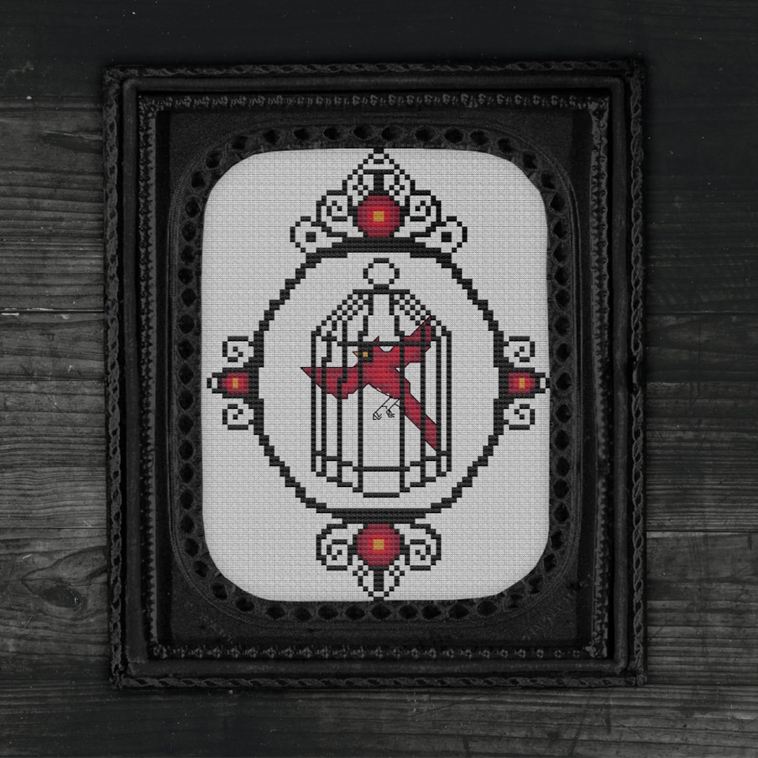 The Cardinal Thaumatrope - Sleepy Hollow Inspired Digital Cross Stitch ...