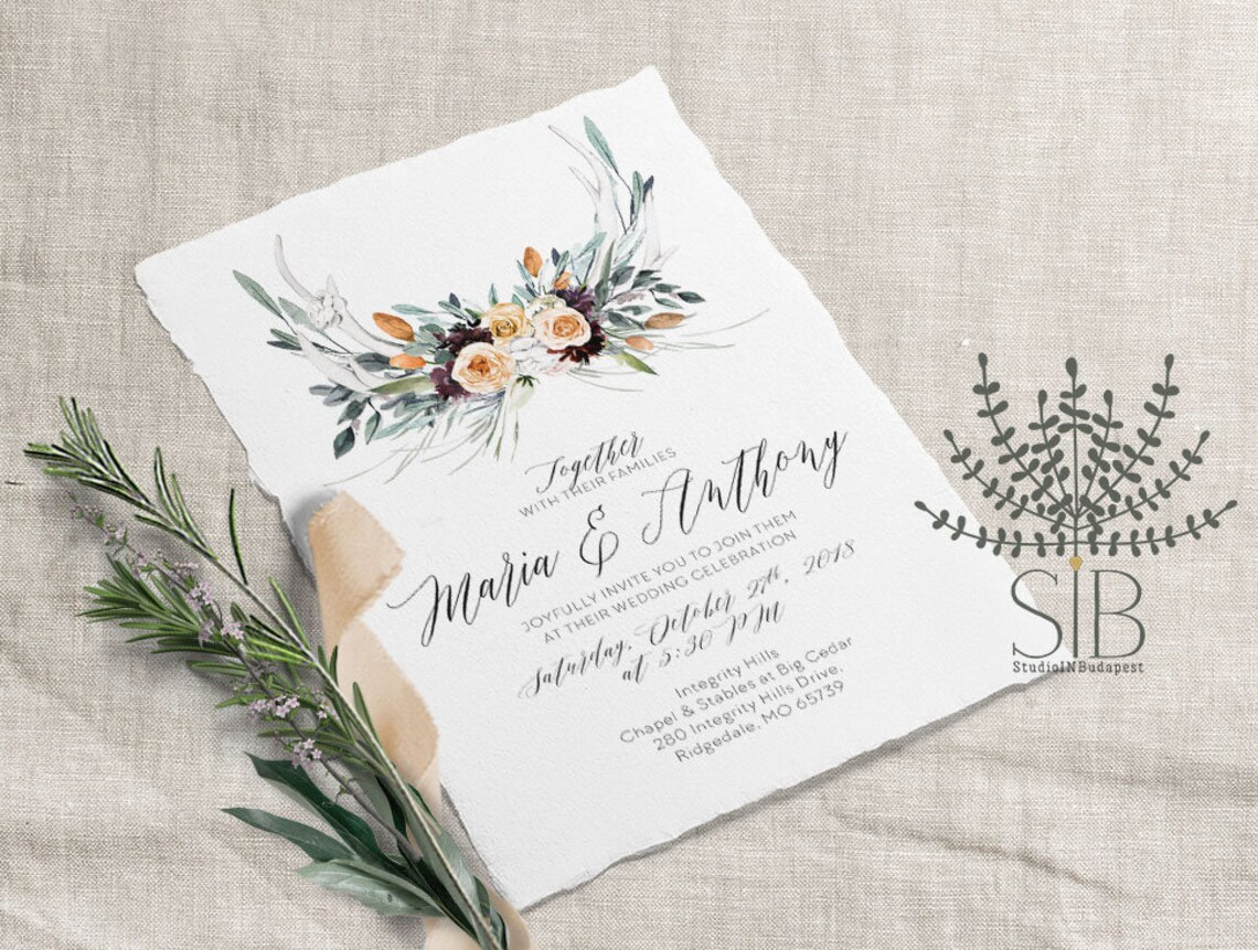 Rust and Orange Wedding Invitation Set Terracotta Invitation - Etsy