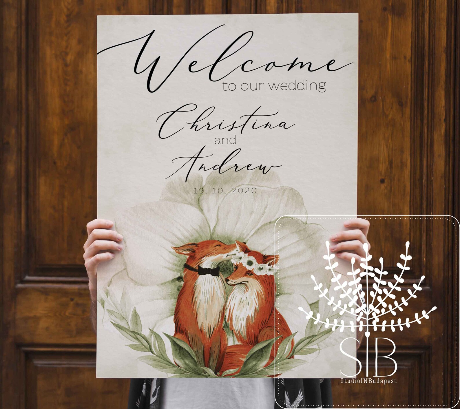 Fox Wedding Welcome Sign Template Fox Welcome Sign Template - Etsy