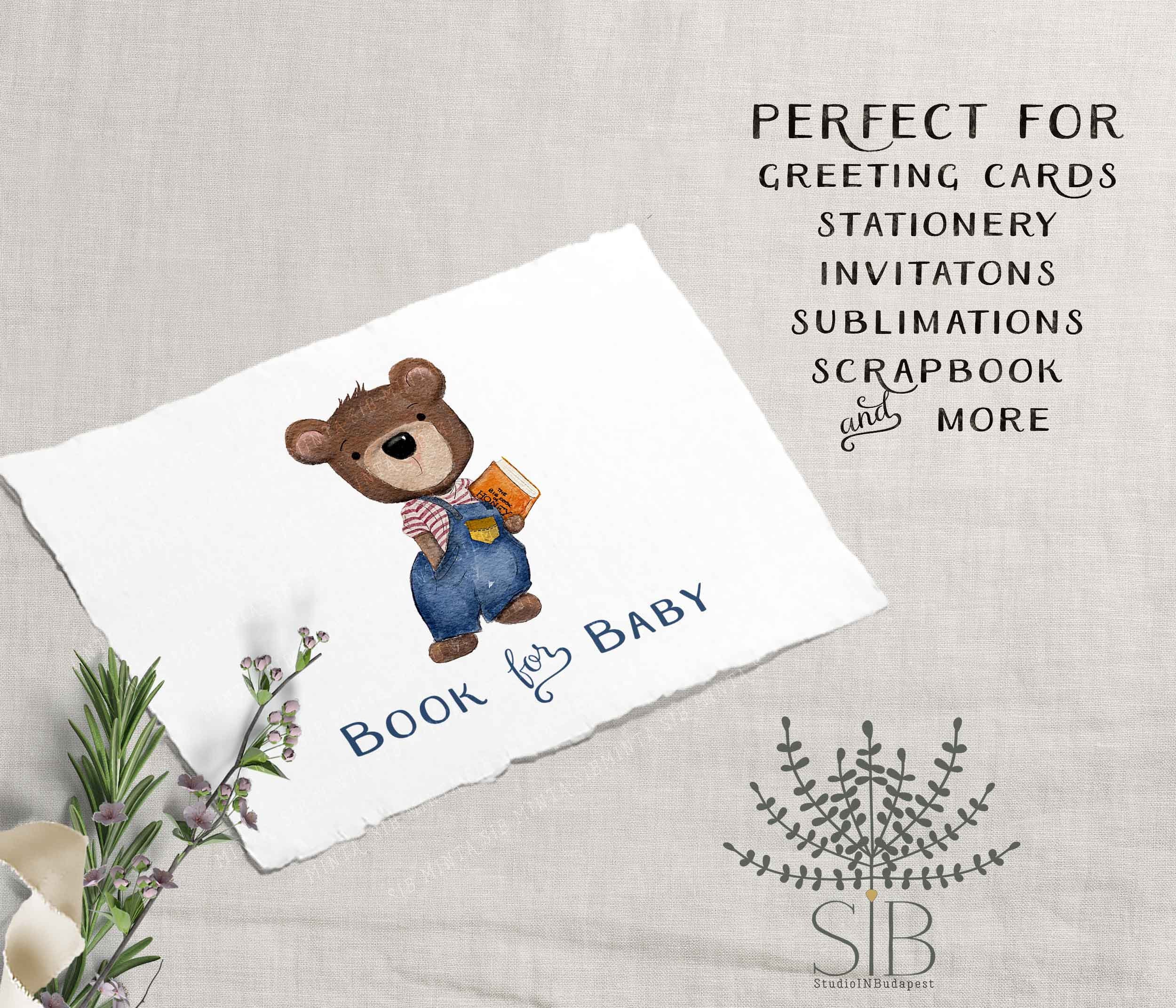 Cute Teddy Bear Watercolor Clipart: Hand Painted Teddy Bear / - Etsy