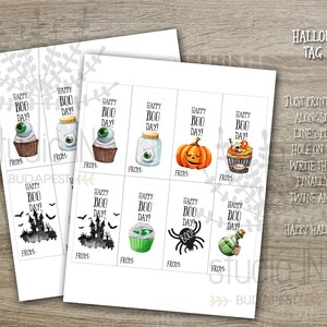 Printable Halloween Favor Tags, Kids Halloween Party Favor Tags, Treat ...