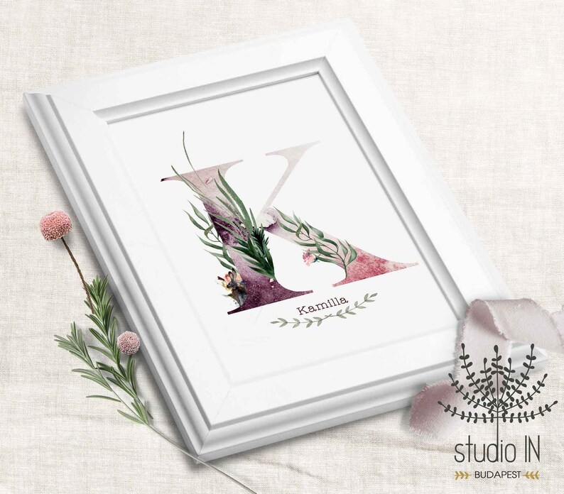 Letter R Watercolor Initial or Monogram With Purple Floral and - Etsy