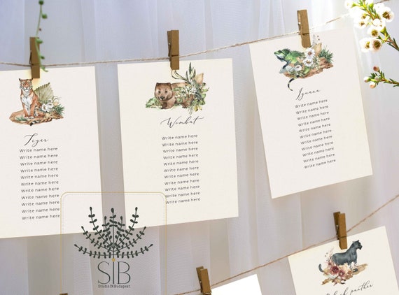 Animal Seating Plan EXTRA CARDS Match to Our Savanna Set - Etsy